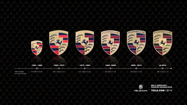 TEILE.COM | The Evolution of the Porsche Crest